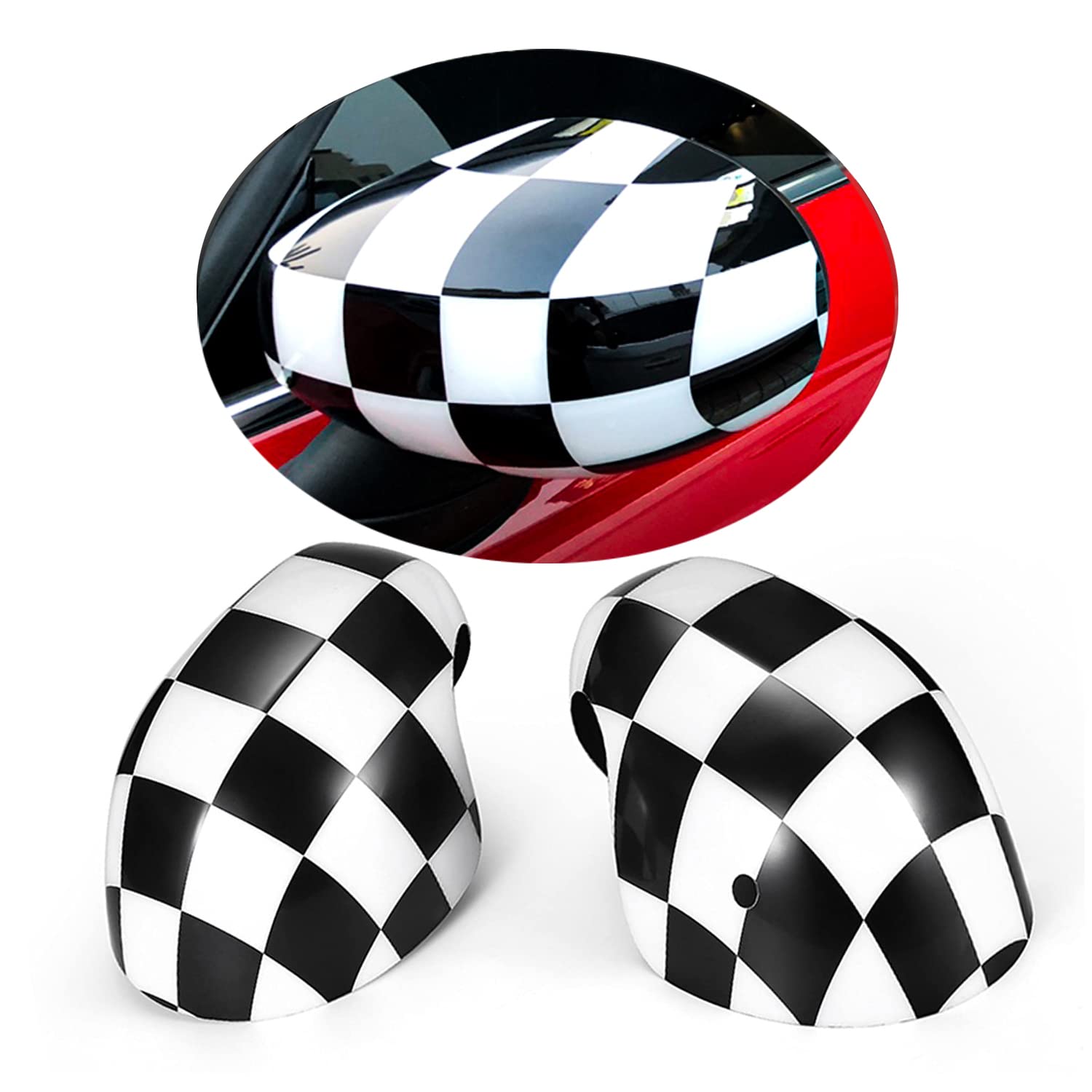 Amazon.com: MINI F54-F60 July 2019-2023 Side Mirror Covers, Checkered ...