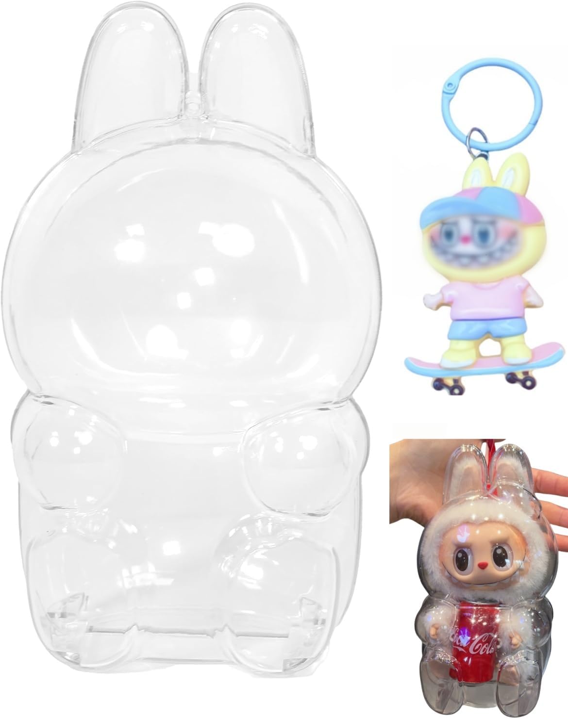 Amazon.com: Protective Case and Keychain for Labubu, Acrylic Display ...