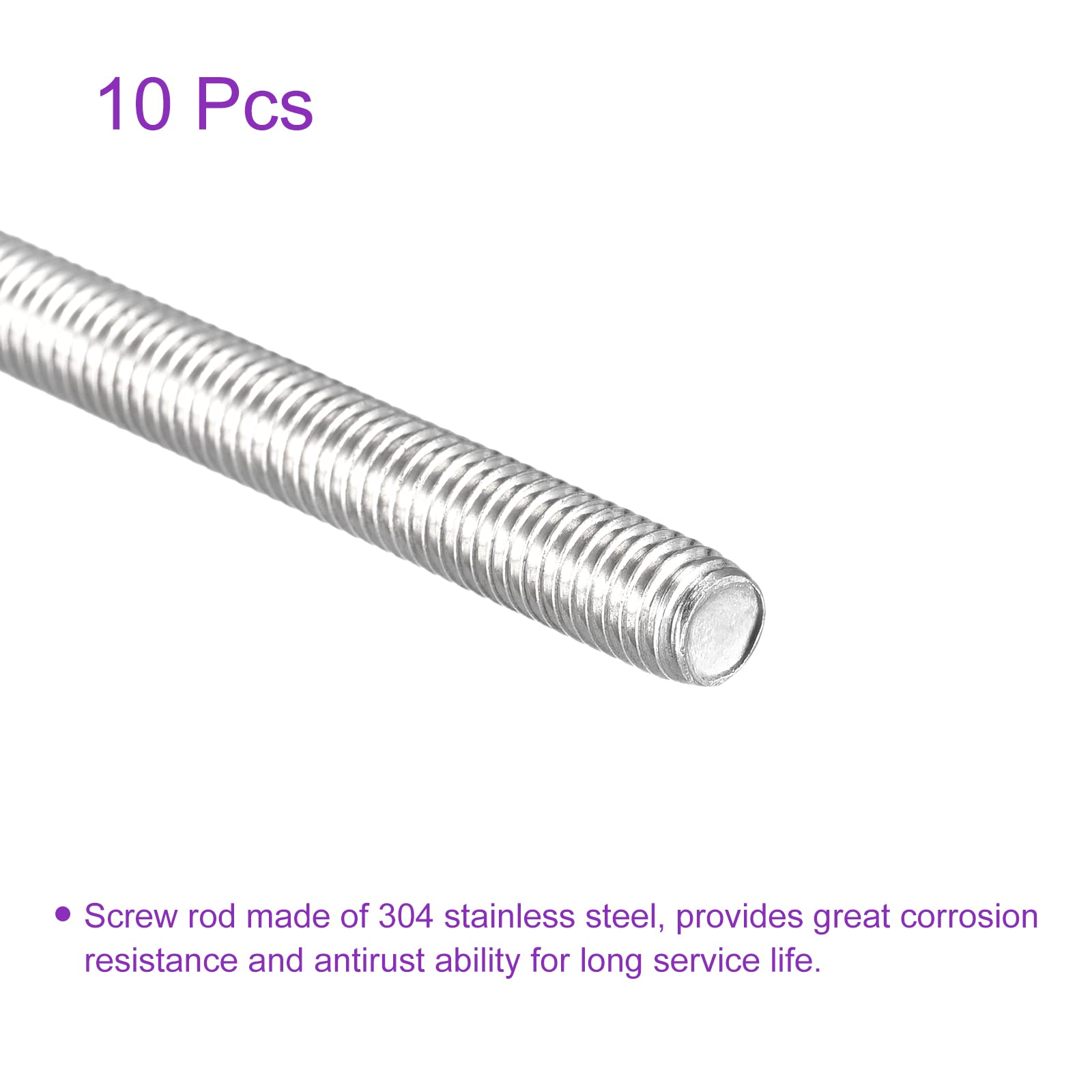 Snapklik.com : 10 Pack M6 X 180mm Fully Threaded Rod 304 Stainless ...