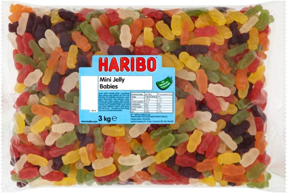 HARIBO Mini Jelly Babies – Soft and Fruity Gummy Sweets – 3kg Bulk Bag ...