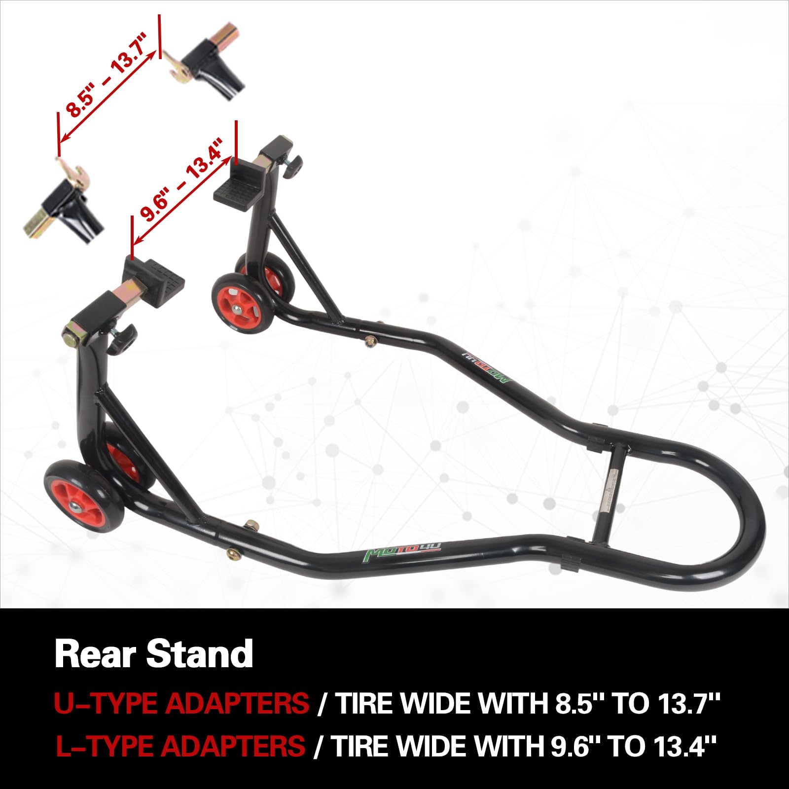 Snapklik.com : MOTO4U Motorcycle Front & Rear Stand, Front Rear Combo ...