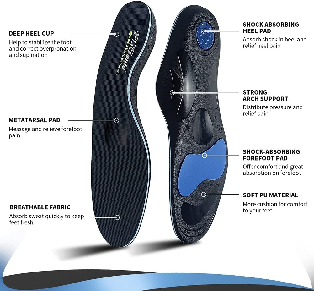 Buy PCSsole Orthotic High Arch Support Insoles, Comfort Gel Work Boot ...