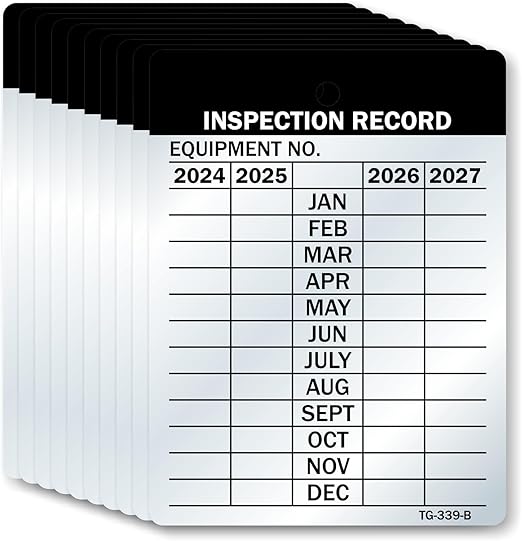 SmartSign Inspection Record Tags, 4-Year Maintenance Write-On Tags, 3 x ...