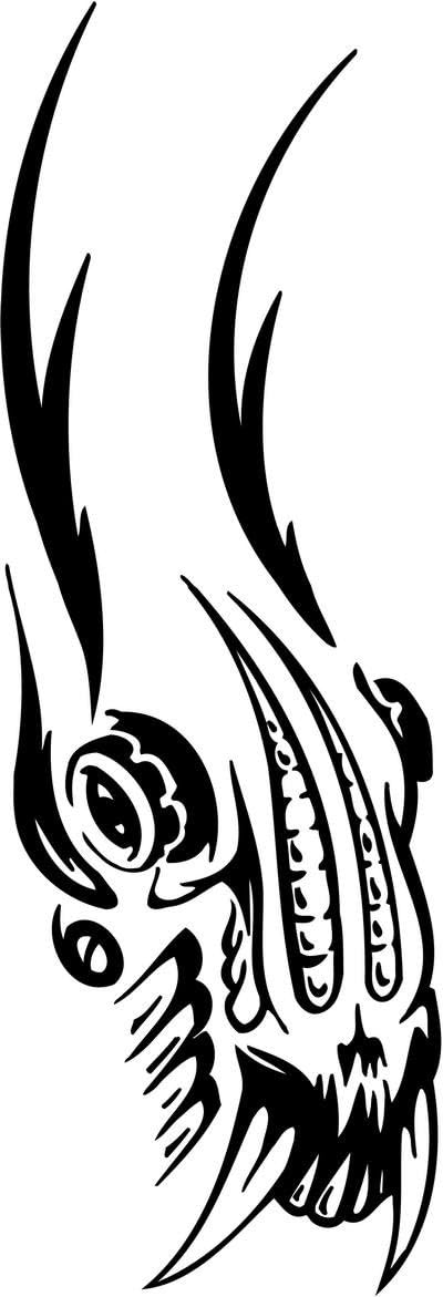 Amazon.com: Cyber Skull Sticker 20 - 8" inch - White : Automotive