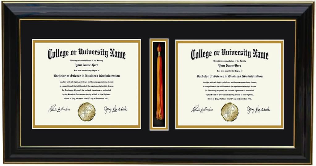 Amazon.com - 3art Double Diploma Frame with Tassel Holder for 6x8 ...