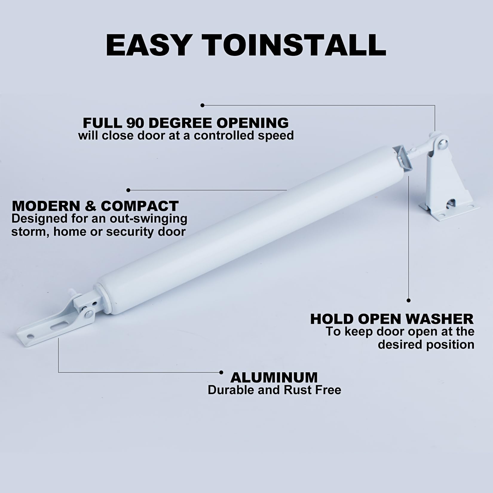 Snapklik.com : Storm Door Closer,1 Set Screen Door Closer,Pneumatic ...