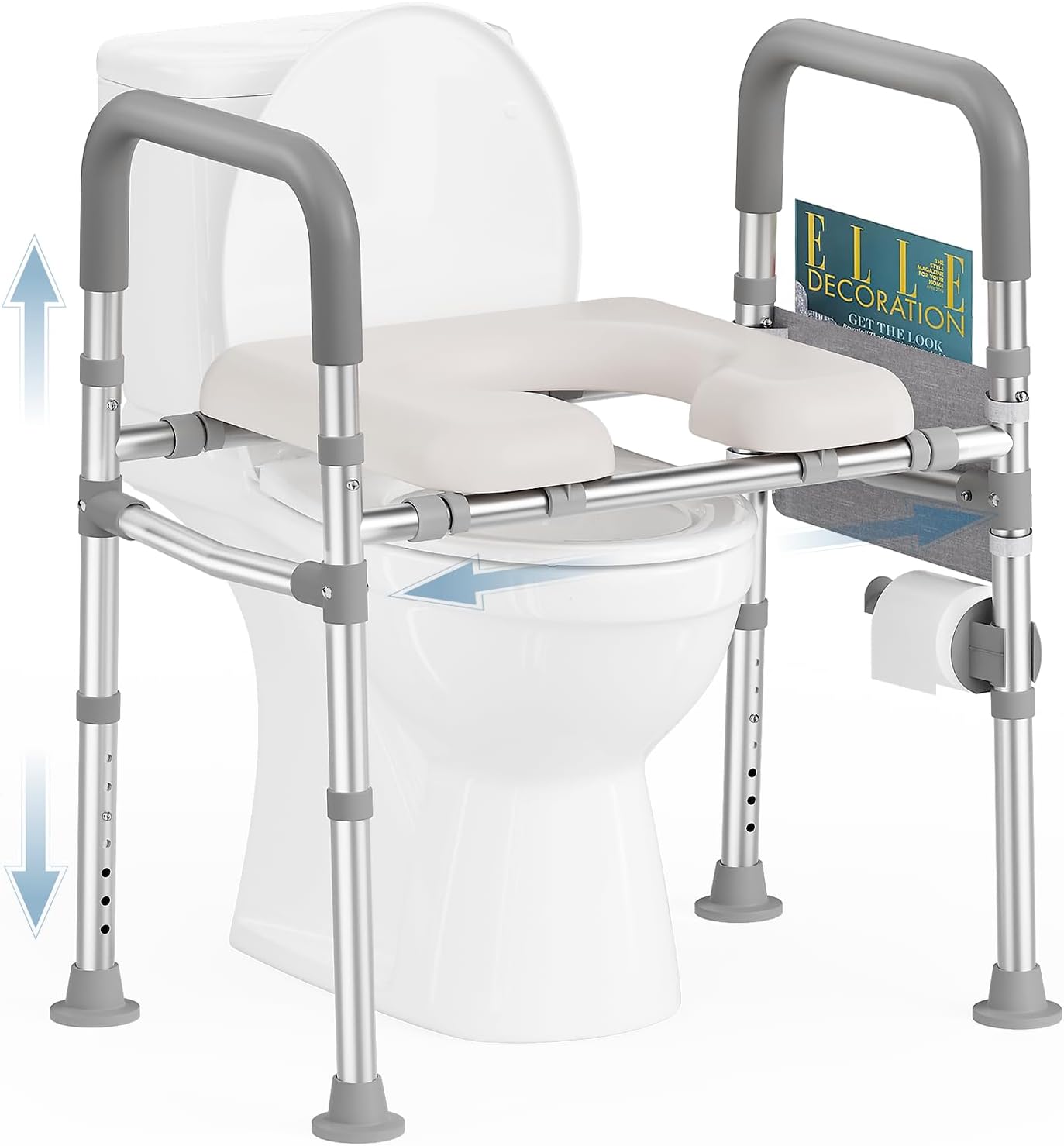 Amazon.com: Raised Toilet Seat with Handles 400lb - Adjustable 3 in 1 ...