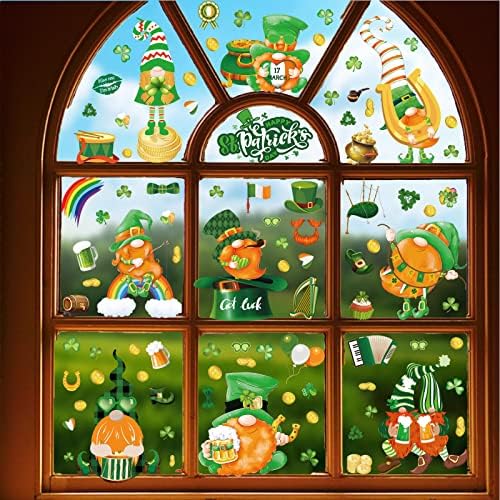 Amazon.com: Whaline 9 Sheet St. Patrick's Day Window Clings Cartoon ...