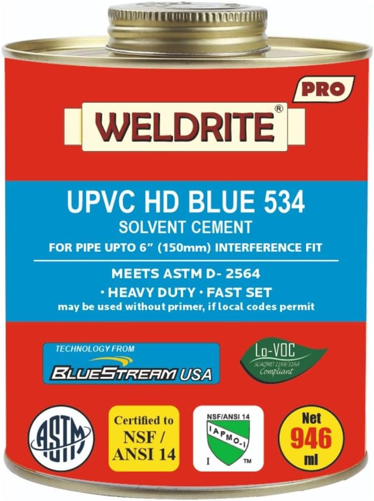 UPVC Blue Heavy Duty Solvent Cement (946ml) : Amazon.in: Industrial ...