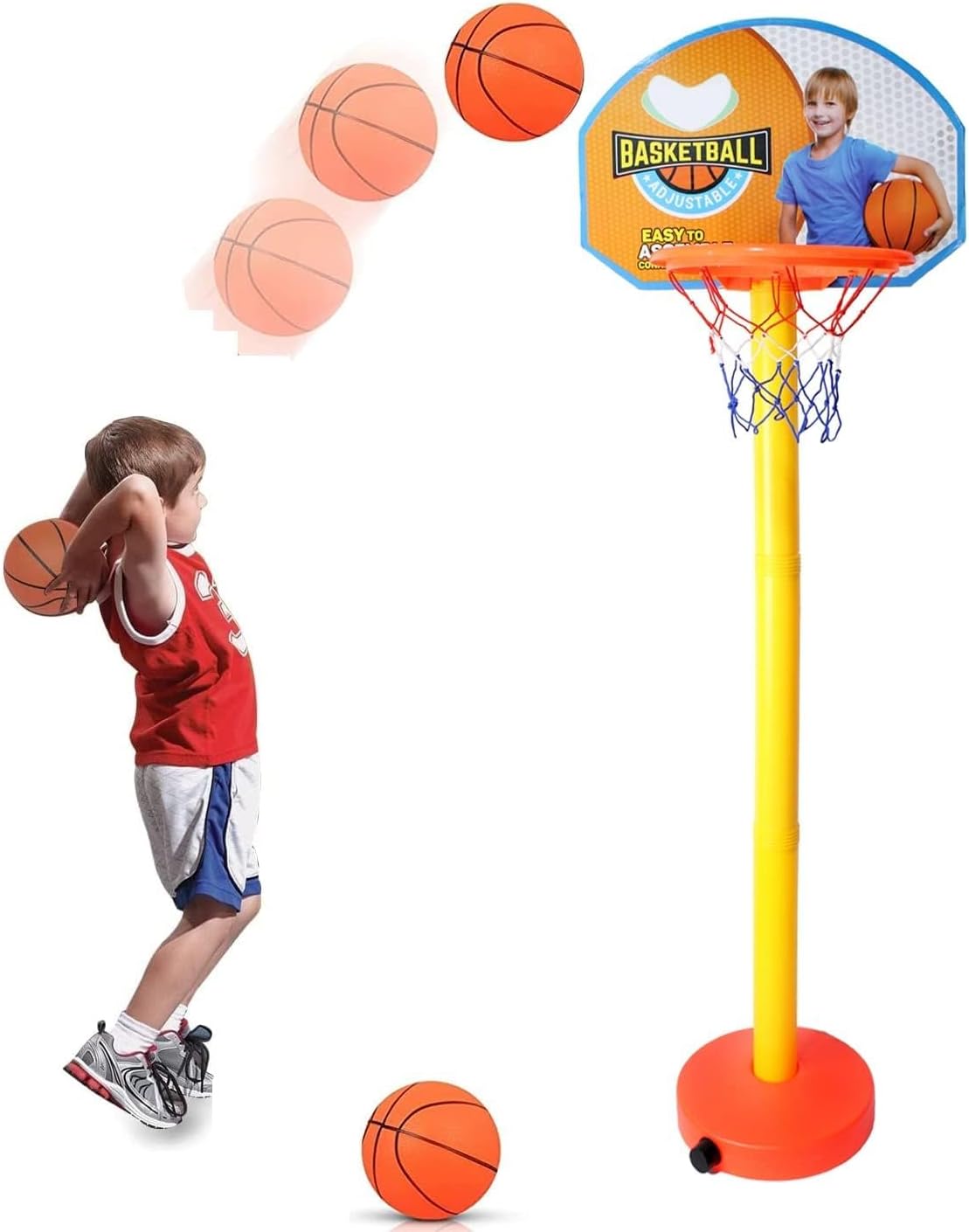 Prime Adjustable Height Basketball Set for Kids with Stand and Ball ...