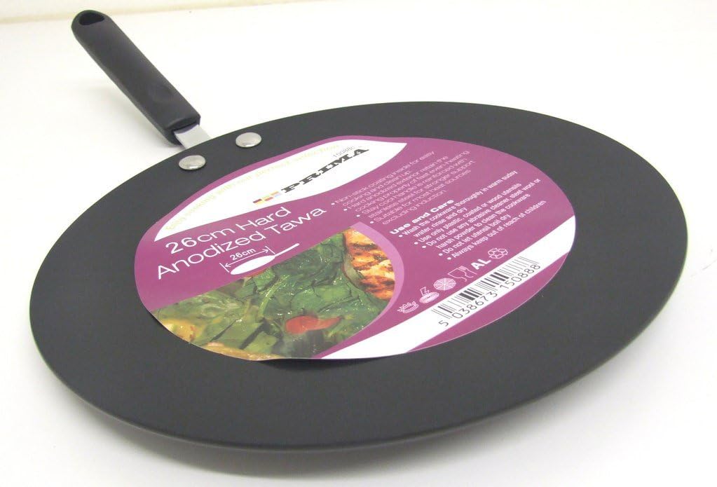 Amazon.com: 26CM HARD ANODIZED TAWA CHAPATI GRIDDLE PLATE NON-STICK ...