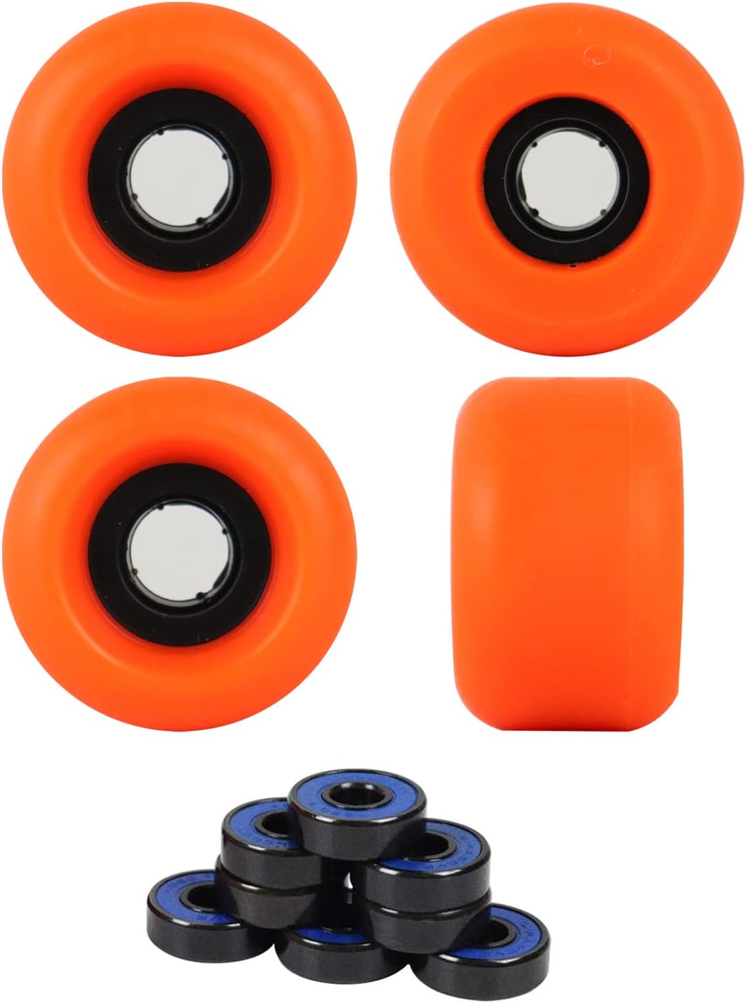 Amazon.com : Blank Skateboard Wheels Cored 85A USA Made Orange 63mm x ...