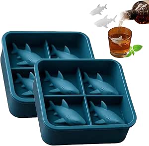Amazon.com: Shark Silicone Ice Mold - 3D Large Shark Ice Cube Molds for ...