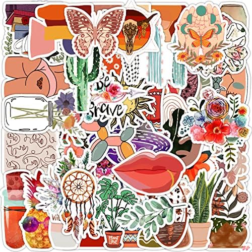 Amazon.com: Boho Stickers,100 PCS Western Vintage Aesthetic Art Vinyl ...