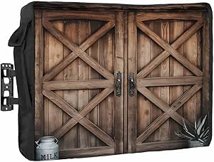 Amazon.com: Outdoor TV Cover 85 Inch Wooden Barn Door TV Enclosure ...