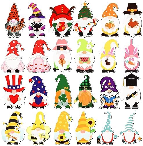 Amazon.com: Hoteam 30 Pcs Holiday Magnets Seasonal Gnome Refrigerator ...