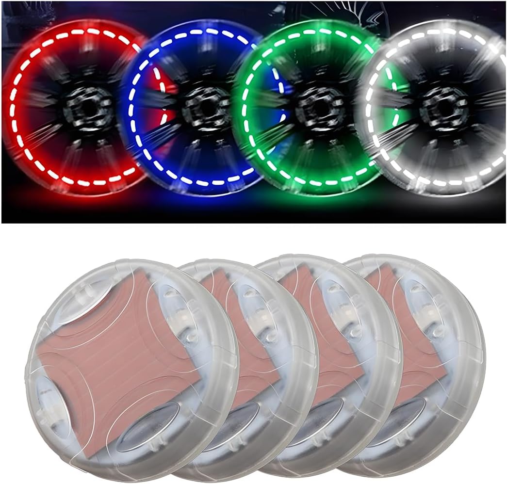 Amazon.com: SWPHRT 4PCS Car Tire Wheel Lights, Solar Energy Motion ...