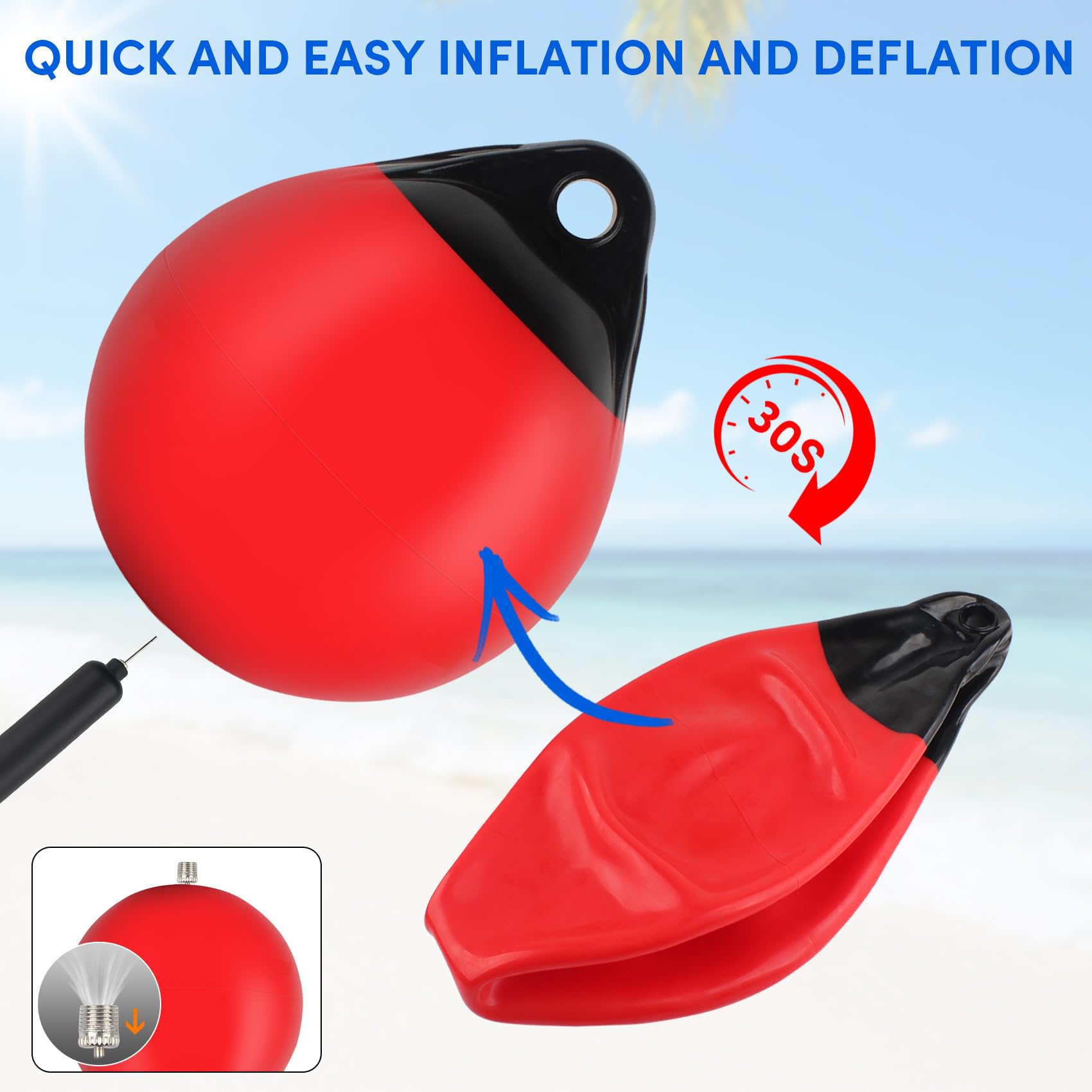 Snapklik.com : VEITHI 4 Pack 15 X 18 In Red Mooring Buoy Boat Buoy ...