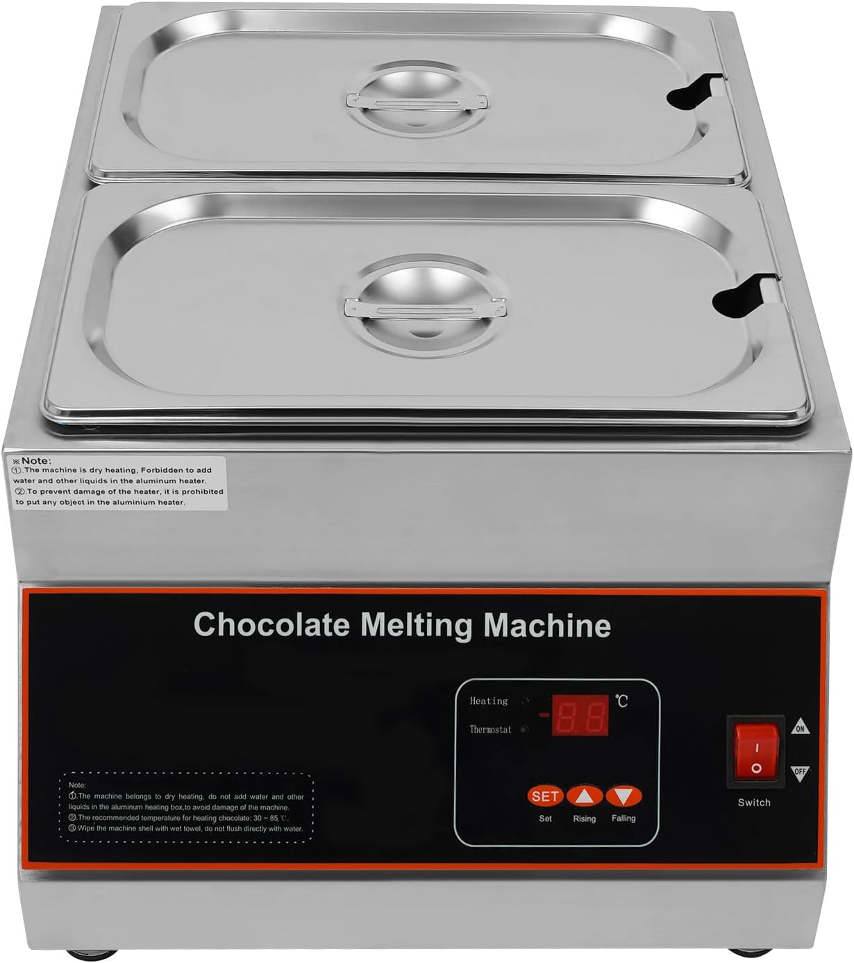Amazon.com: 2-Tanks Chocolate Melting Machine Chocolate Tempering Pot ...