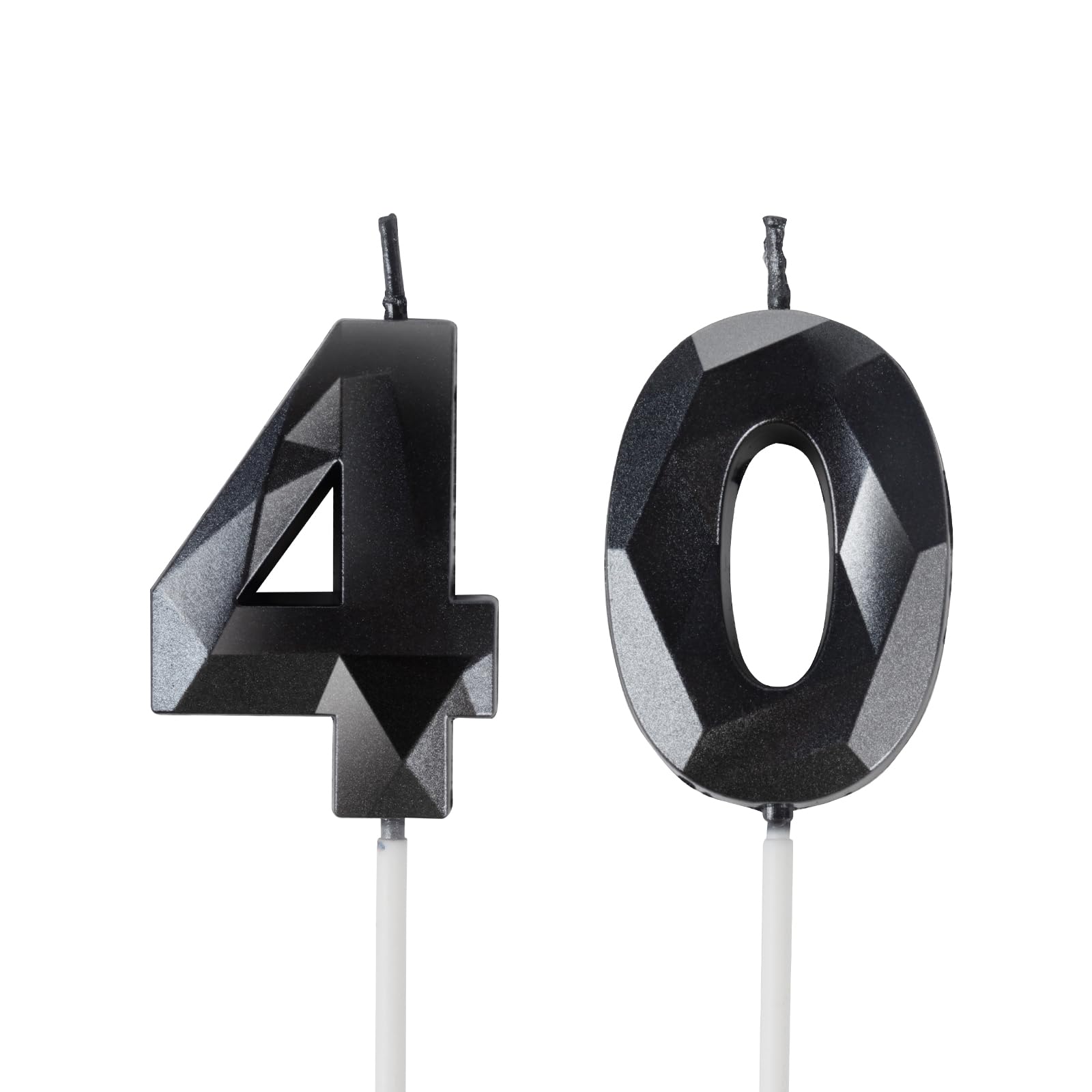 Amazon.com: Number 40 Candles,40th Birthday Candles,Black Happy ...