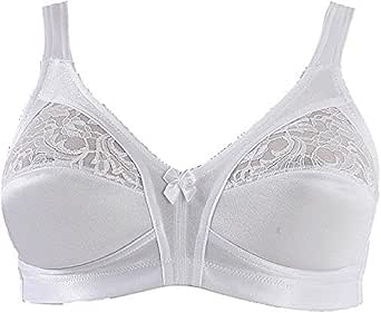 Firm Control Soft Satin Cup Bra Unpadded Non Wired Full Cup Size 34B ...