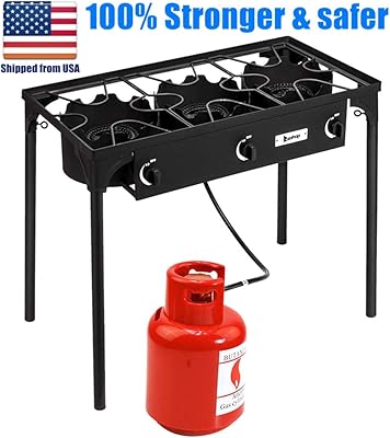 Amazon.com: Giantex Outdoor Triple Burner Stove, High Pressure 3 Burner ...