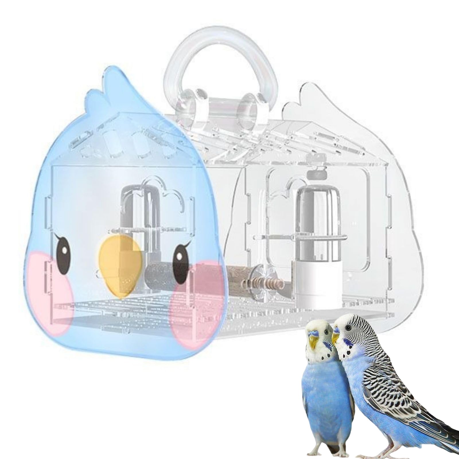 Amazon.com : Hamiledyi Small Bird Carrier Travel Cage Transparent ...