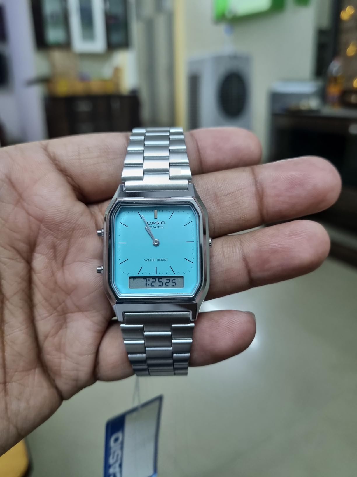 Casio Vintage AQ-230A-2A2MQYDF Blue Analog-Digital Dial Silver ...