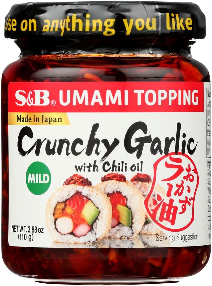 S&B Chili Oil with Crunchy Garlic Topping 3.9 Ounce (Pack of 3 ...