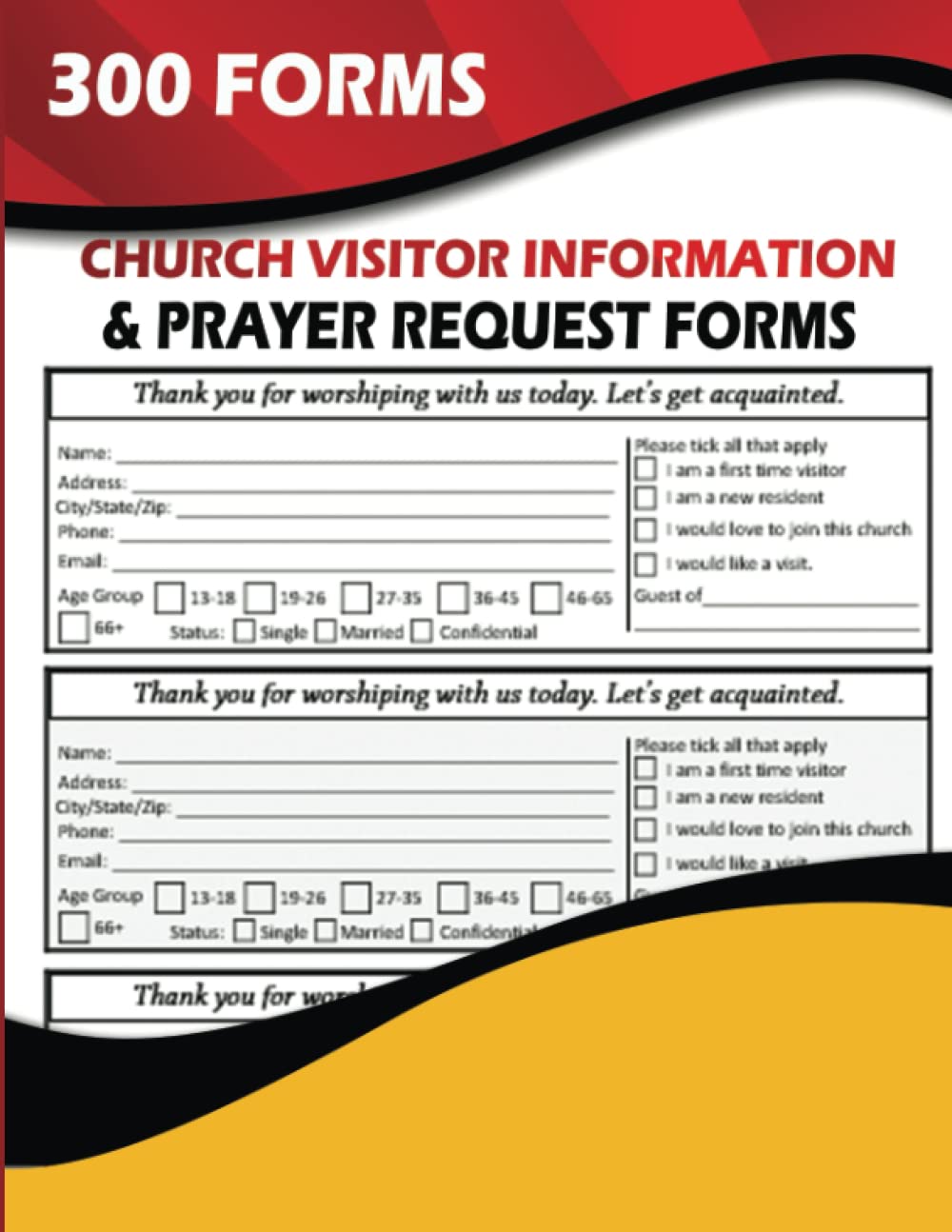 Church Visitor Information & Prayer Request Forms: 300 Forms For ...