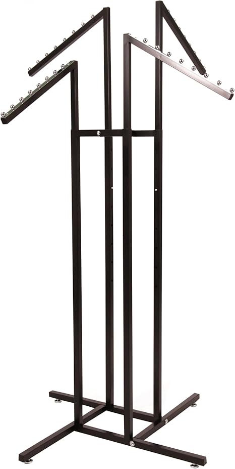 Amazon.com: SSWBasics Black 4 Way Adjustable Clothing Rack with Slanted ...