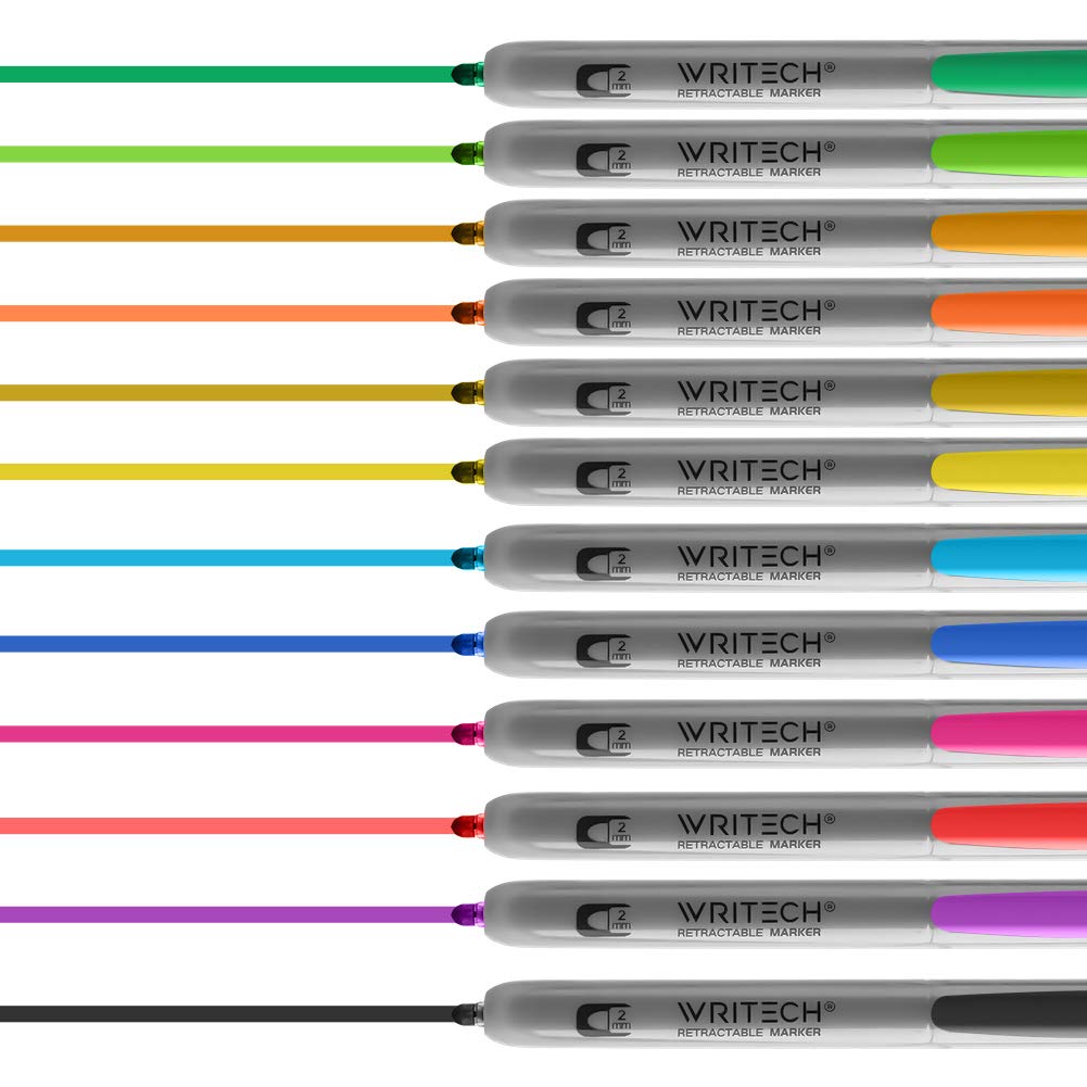 Snapklik.com : WRITECH Retractable Permanent Markers Assorted : Fine ...