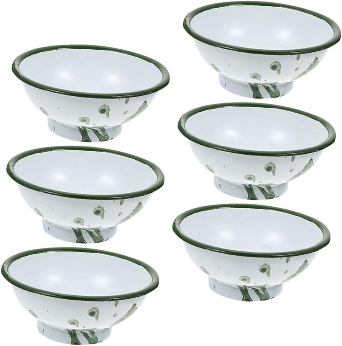 Amazon | KJHBV 6個 ヴィンテージエナメルボウル レトロなホーローボウル メラミンミキシングボウル エナメルサラダボウル 小さなミキシングボウル 中国のホーローボウル エナメル ...