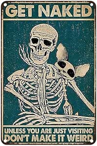 Amazon.com: Funny Tin Sign - Skeleton - Cafe Bar Home Wall Art ...