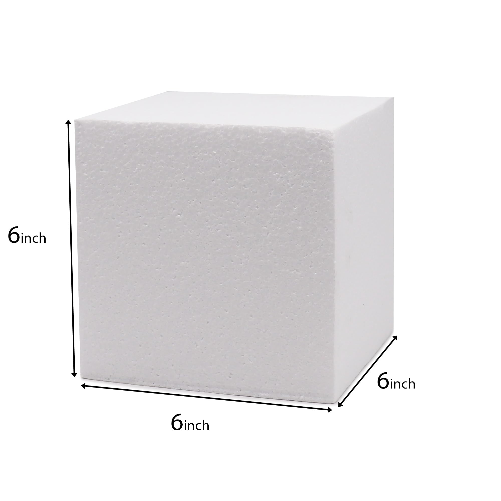 Snapklik.com : 4 Pack Craft Foam Blocks 6x6x6in Polystyrene Brick ...