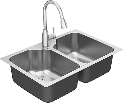 RecPro RV Double Bowl Kitchen Sink | 27" x 16 x 7" | Stainless Steel ...