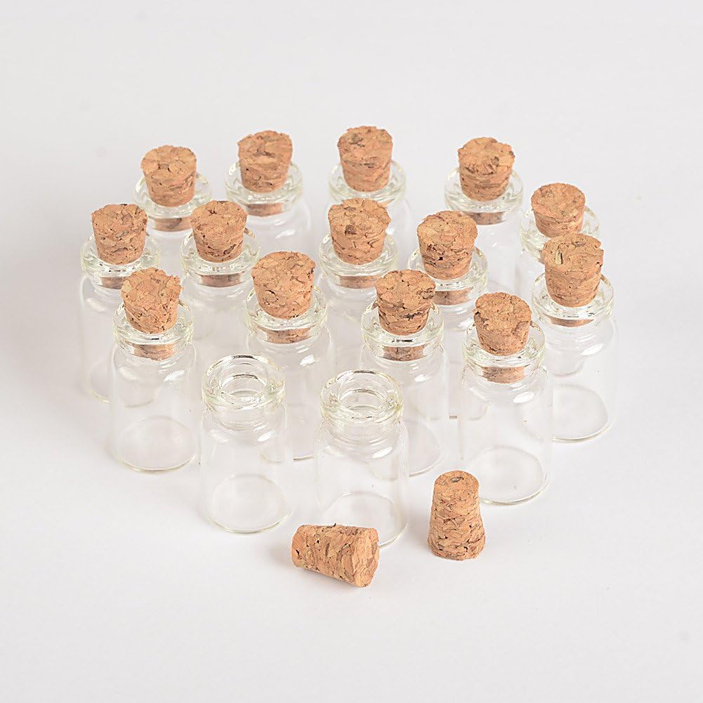 Amazon.com: Didaey 50 Pcs 2ml Tiny Glass Bottles Vials Mini Small Clear ...