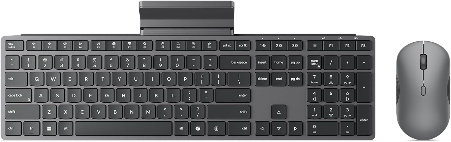 Amazon.com: Lenovo 700 Modern Wireless Keyboard & Mouse Combo, 2.4 GHz ...