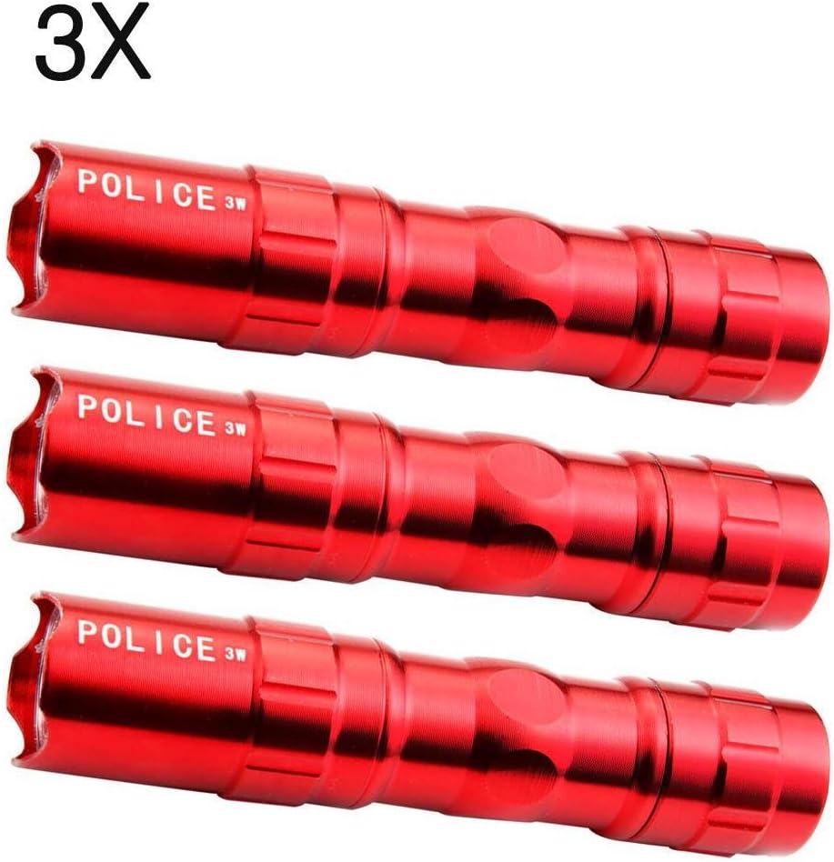 3 Pcs Mini Red Keychain Flashlight, Waterproof Police Led Torch ...