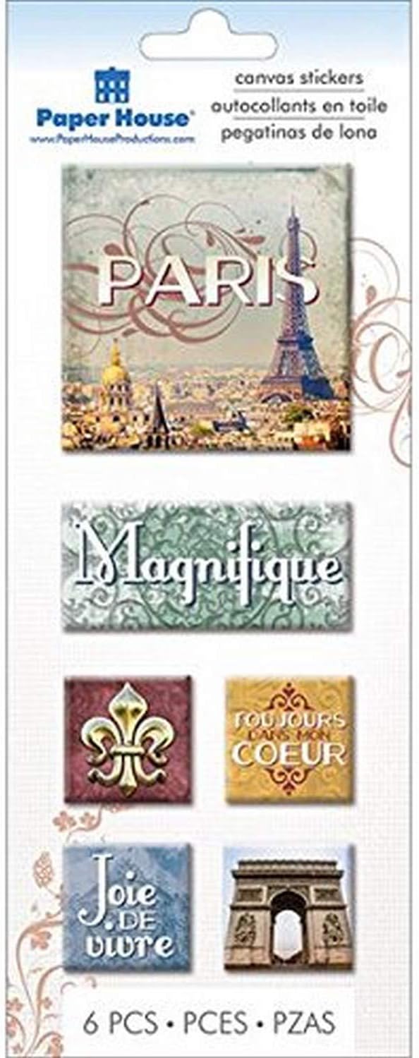 Amazon.com: Paper House Productions STCA-0013E Canvas Stickers, Paris ...