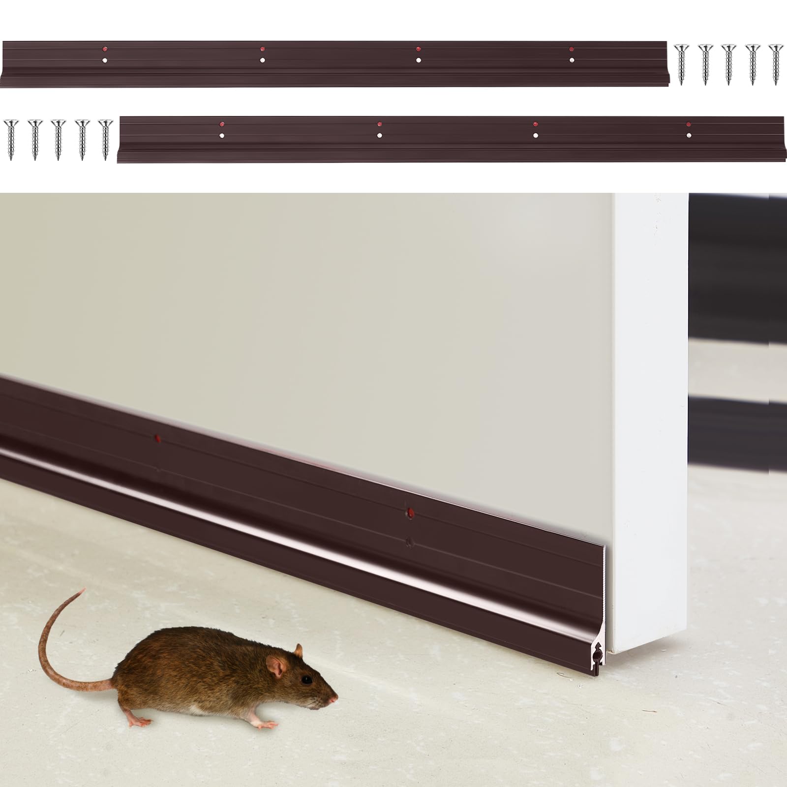 Gisafai 2 Pcs Metal Door Draft Stopper Mouse Stopper for Bottom of Door ...