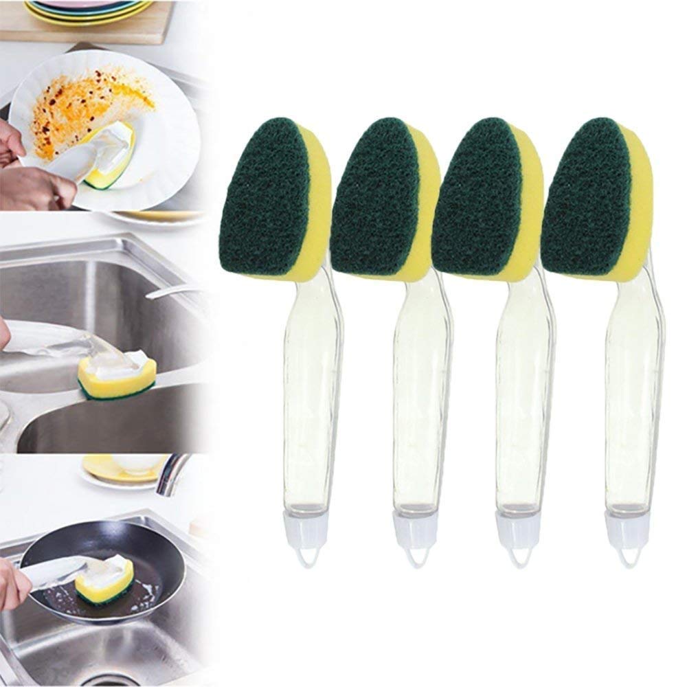 Buy 4 x Dishmatic Washing up Brushes with Heavy Duty Sponge and Re ...