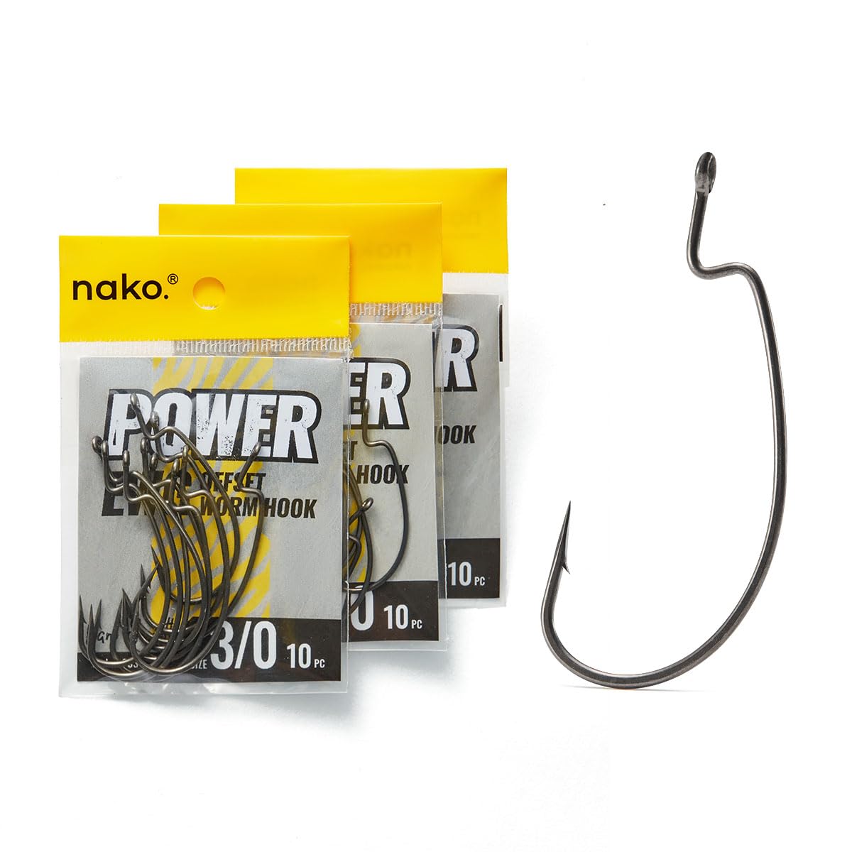 Snapklik.com : Nako Power #1/0 EWG Hooks 30 Pack Nano Smooth Coating ...