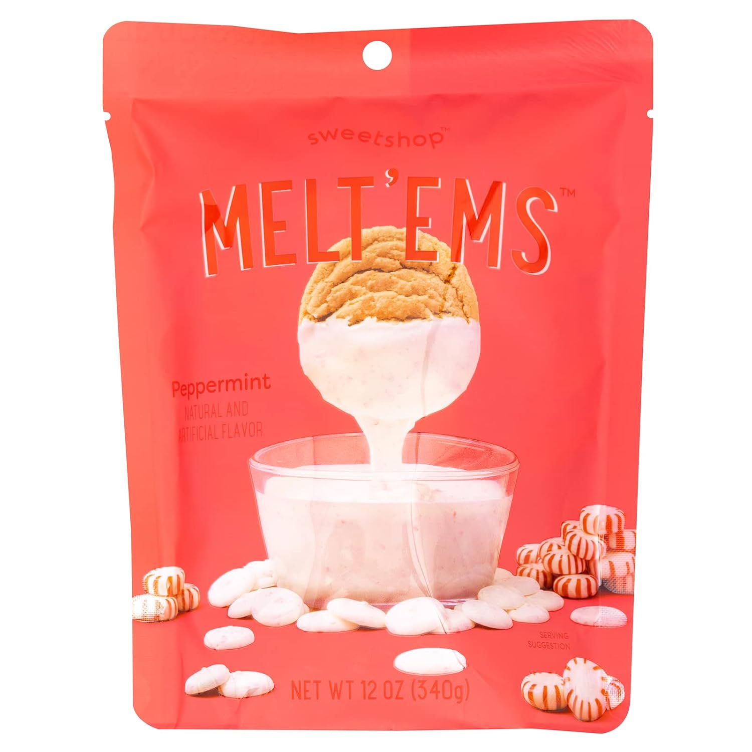 Amazon.com : Sweetshop Chocolate Melt'ems 12 oz (Peppermint) Chocolate ...