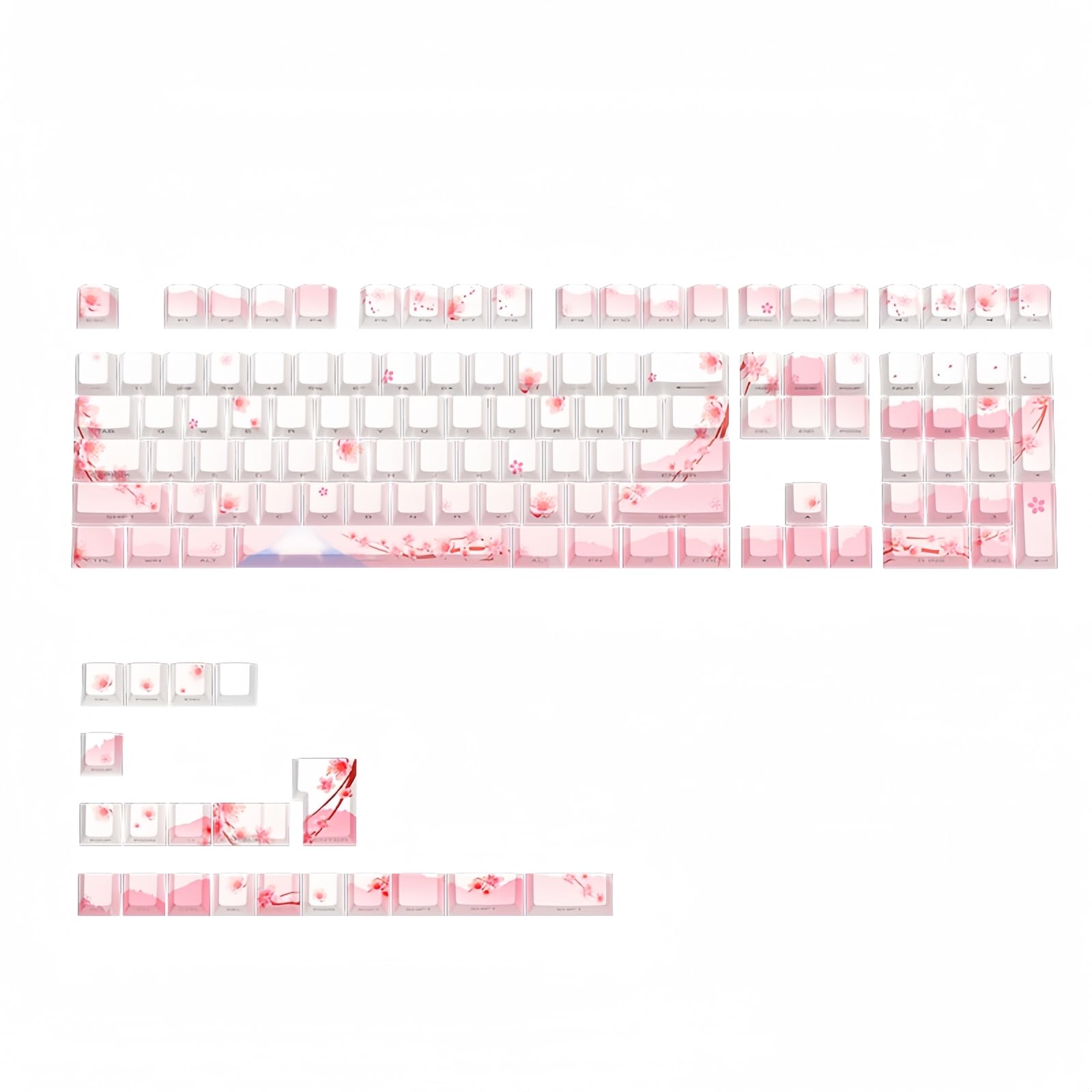 Amazon.com: ZMX Cherry Blossom Pink Keycaps,Side Printed Shine Through ...