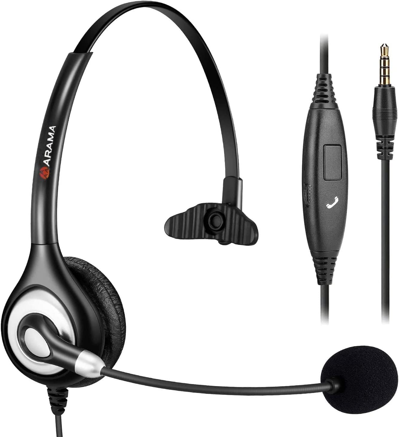 Arama 3.5mm Phone Headset with Microphone Noise Cancelling & Call ...