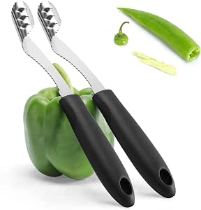 CUNSENR Premium Jalapeno Corer Tool - Stainless Steel Pepper Corer Tool ...
