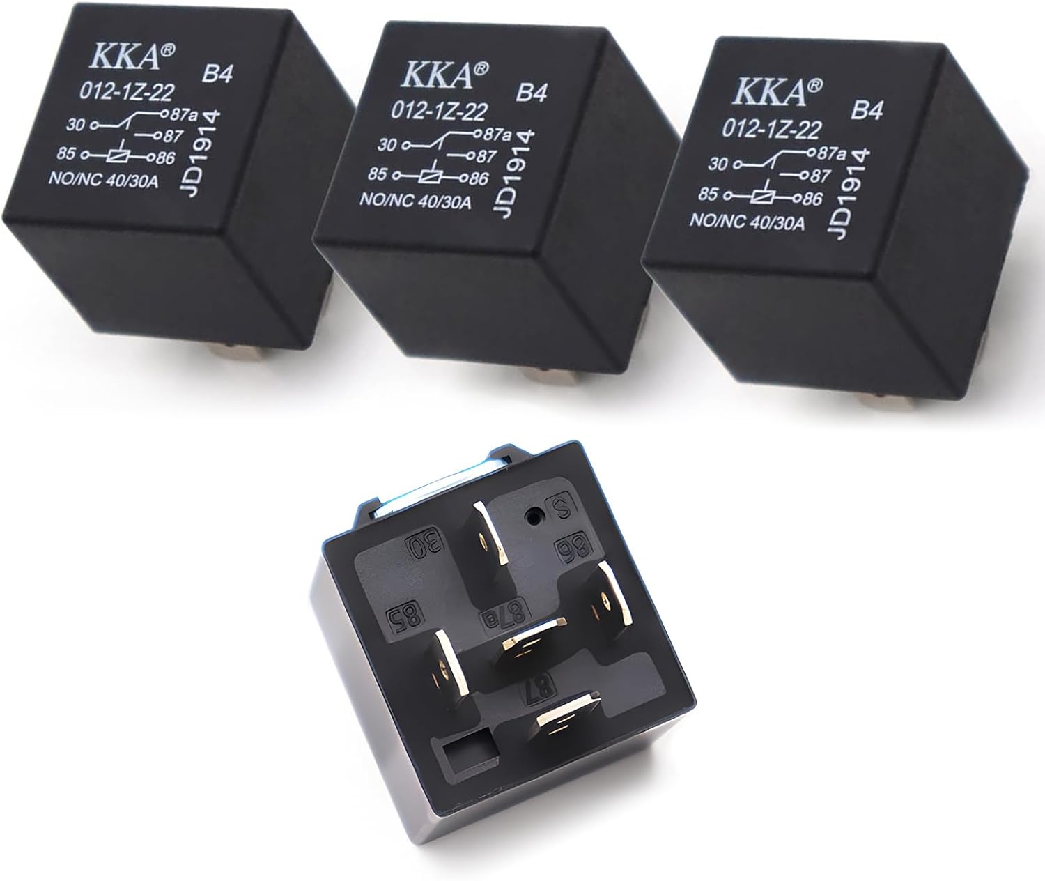 Amazon.com: Jewkot Pack-4 Car 5 Pin Relay, 12V 40A Conversion Starting ...