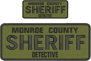 Amazon.com: MC Sheriff Detective - US Made - Embroidered Patches 4x10 and 2x5 Hook od Green ...