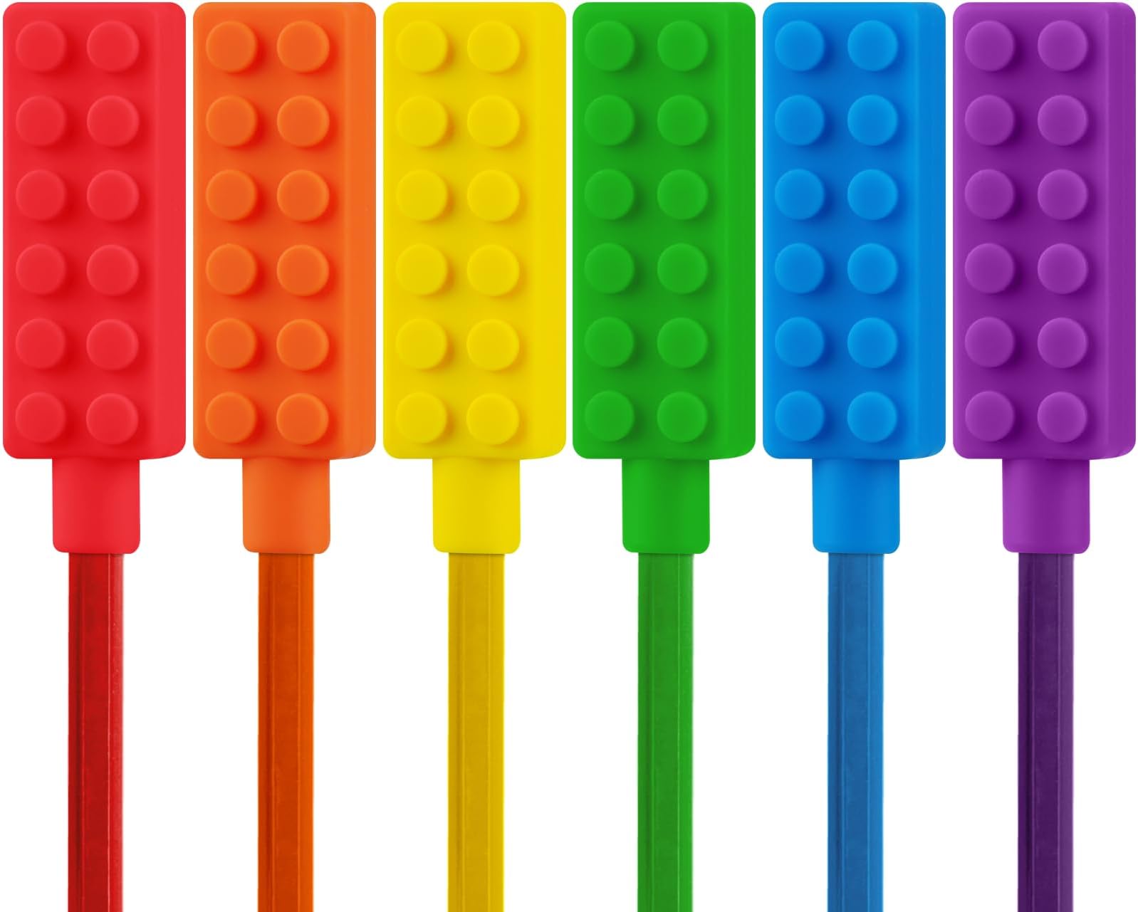Amazon.com: 6 Packs Sensory Chew Pencil Toppers for Sensory Kids, Boys ...